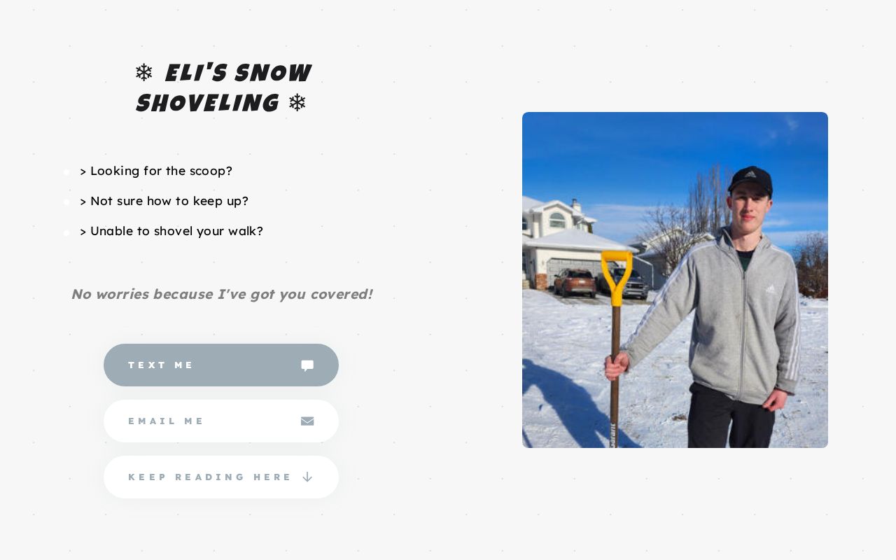 Eli's Snow Shoveling